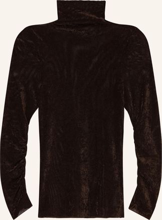 Luisa Cerano Luisa Cerano Rollkragenshirt Aus Mesh braun