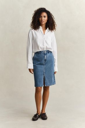 GANT Damen Denim Bleistiftrock (46) MID Blau