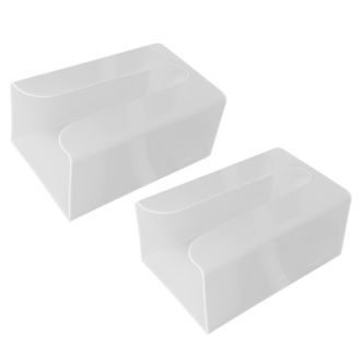 FOMIYES Papiertaschentuchspender 2 St&uuml;ck Selbstklebend Wei&szlig; Plastikfrei Minimalistisch f&uuml;r Bad K&uuml;che und B&uuml;ro Multifunktionale Wandhalterung