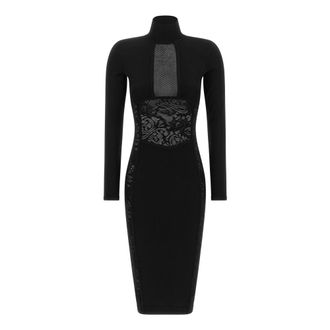 Elisabetta Franchi Femme, Robes, Noir, Taille: 40 FR Robe mi-longue en maille