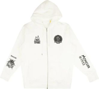 Moncler Homme, Sweatshirts et sweats &agrave; capuche, Blanc, Taille: L Zip Up 1952 Logo Sweat &agrave; capuche