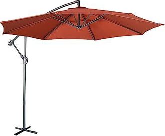 Alice's Garden Parasol d&eacute;port&eacute; rond &Oslash;300cm - Hardelot - Terracotta - Manivelle anti-retour | Toile d&eacute;perlante | Facile &agrave; utiliser