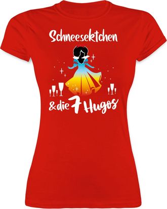 Shirtracer Shirt Damen - Party Alkohol - Schneesektchen & die 7 Hugos - wei&szlig; - XL - Rot - Mallorca-t-Shirt junggesellenabschied Frauen t-Shirt JGA Malle Tshirt G