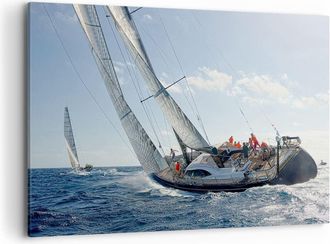 Arttor Wandbilder Dekoration Wohnzimmer Segelschiff Meer Bilder auf Leinwand 120x80cm Leinwandbild Schlafzimmer Küche Deko Wand Kunstdruck Art Groß XXL Wandd