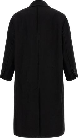 Ami Double-Breasted Wool Coat - Black