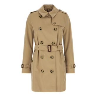 Burberry Short Kensington Trenchcoat - - Coats - Damen - Beige - S