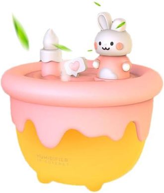 Generico Humidificateur à brouillard, humidificateur | Humidificateur ultra-silencieux de bureau en forme de gâteau de lapin avec lumière changeante de couleur