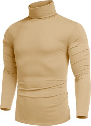 Coofandy Rollkragenpullover Herren Slim Fit Rollkragenshirt Rolli Herren Langarm Rollkragen Pulli Unterziehrolli Longsleeve Turtleneck Langarmshirt Baumwolle K