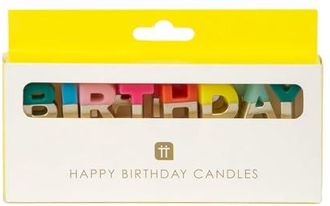 Talking Tables Rainbow Happy Birthday Candles, Glitter Dipped