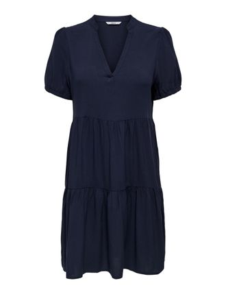 Only Damen Onlnova Life Vis S/S Thea Dress Solid Kleid, Night Sky, X-Large
