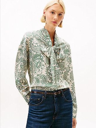 Tommy Hilfiger Chemisier oversize en satin &agrave; noeud