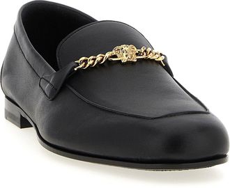 Versace Chain Medusa Detail Loafer - Black
