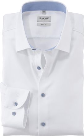 Olymp Herren Oberhemd Langarm Level Five,Faux Uni,366 Level 5 Body fit (15.05.2015 - F16),21 New York Kent-2,Weiss 00,46