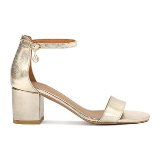 Kazar Goldene Ledersandalen auf einem breiten Absatz - - Shoes - Damen - Gelb - 36 EU