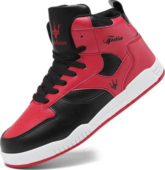 AARDIMI Herren Laufschuhe High Top Sneakers Wanderschuhe Hoch Turnschuhe Fitness Hohe Schuhe (730-Rot, Erwachsene, Herren, 41, Numerisch, EU Schuhgrößensystem