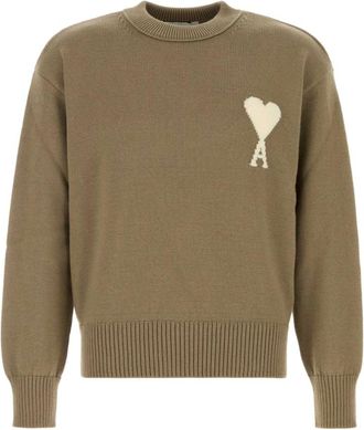Ami Homme, Pulls, Beige, Taille: XL De Coeur Crewneck Sweater