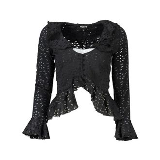 Desigual Femme, Blouses et Chemises, Noir, Taille: 40 FR Blouse &agrave; Manches Longues