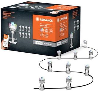 Ledvance Smarte LED Gartenleuchte mit WiFi Technologie, Basispaket mit 9 LED Dots f&uuml;r Au&szlig;en, RGB-Farben &auml;nderbar, Kompatibel mit Google und Alexa Voice Control