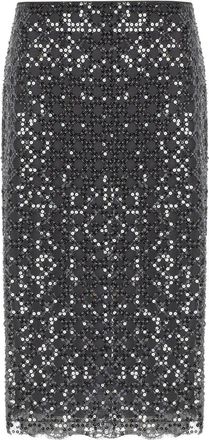 Marella JUPE AGEVOLE PAILLETTES TULLE GRIS MARELLA