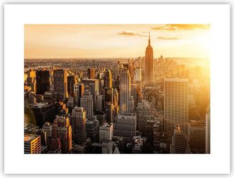 Arttor Poster ohne Rahmen New York Wolkenkratzer Manhattan Deko 40x30cm Wandposter Art Prints Wandbilder Dekoration Wohnzimmer Schlafzimmer K&uuml;che Wanddeko Bi