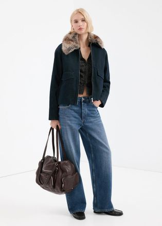 Mango Gerade Jeans mit niedriger Bundh&ouml;he dunkelblau - Damen - 32 - MANGO