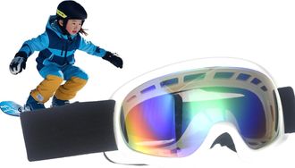 Generic Skibrille f&uuml;r Kinder, Snowboardbrille f&uuml;r Jugendliche, Snowboardbrille mit UV-Schutz, weiche Schneebrille, Skibrille f&uuml;r Kinder, M&auml;dchen, Geburtstag, 