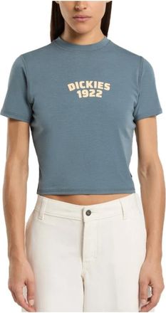 Dickies Center Logo T-Shirts - - Tops - Damen - Blau - S