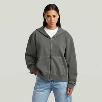 G-Star Washed Hoodie Zip Relaxed Sweatshirt - Grau - Damen