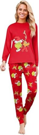 Generic Le Grinch Pyjama Noel Famille De Grinch Deguisement Ensembles Costume Adulte Hiver Assorti Couple Bebe Vetement Femme Ensemble The Homme Chaud Et Doux