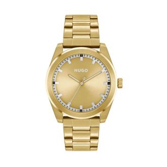 HUGO BOSS Homme, Accessoires, Jaune, Taille: ONE Size Montre habill&eacute;e en acier inoxydable