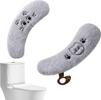 Generico Pl&uuml;sch-WC-Sitzbez&uuml;ge, weicher und warmer waschbarer Klebstoff f&uuml;r 1 Paar, Heizkissen f&uuml;r Pl&uuml;sch-WC-Sitze, f&uuml;r kalten Winter, Zuhause, Wohnmobil, Reise