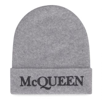 Alexander McQueen Logo-bestickte Kaschmir-Beanie - - Accessories - unisex - Grau - S