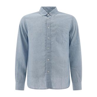 Beams Plus Leinenhemd - - Shirts - Herren - Blau - L