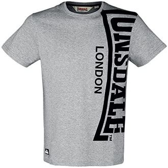 Lonsdale HOLYROOD T-Shirt, Marl Grey/Black, XXXL Mens
