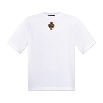 Dolce & Gabbana T-Shirt mit Applikation - - Tops - Herren - Wei&szlig; - XL