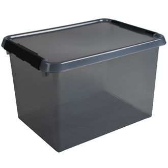 Helit Sunware 88001920 - Aufbewahrungsbox the comfort-line 22 L, grau transparent, Ordnungsbox mit Deckel