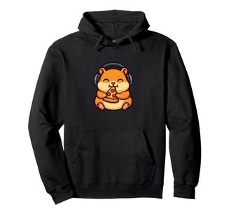 Hello Kitty Gaming Hamster Pizza Headset Kawaii S&uuml;&szlig; Humor Gamer Pullover Hoodie