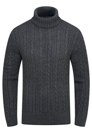 Behype. Rollkragenpullover BSLANA Grobstrick Zopf-Muster Winterpullover Strickpullover