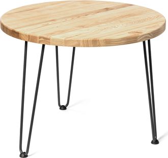 Lamofootwear Manufaktur Couchtisch rund aus Holz 60 cm | Beistelltisch Couch | Nachttisch Holz, Wohnzimmertisch klein, Kaffeetisch | Stärke: 28 mm, Farbe: Natur, B