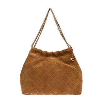 Tory Burch Femme, Sacs, Brun, Taille: ONE Size Fleming Suede Hobo Bag
