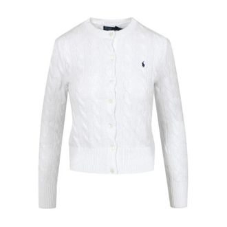 Polo Ralph Lauren Lang&auml;rmliger Baumwoll-Cardigan mit Knopfleiste und Rundhalsausschnitt - - Knitwear - Damen - Wei&szlig; - M