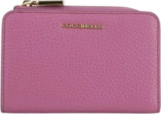 Coccinelle Femme, Accessoires, Violet, Taille: ONE Size Petit portefeuille souple m&eacute;tallis&eacute;