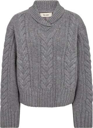 Mos Mosh Rundhals-Strickpullover - - Knitwear - Damen - Grau - XL
