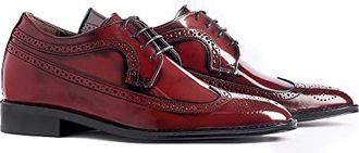 Masaltos Chaussures réhaussantes pour Homme avec Semelle Augmentant la Taille jusquà 7cm. Fabriquées en Peau. Modèle London Bordeaux 43