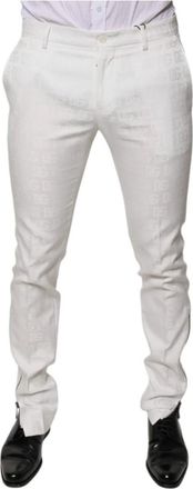 Dolce & Gabbana Homme, Pantalons, Blanc, Taille: M Pantalon de ville