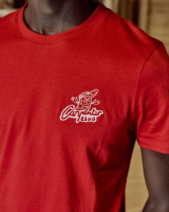Faguo T-shirt rouge fonc&eacute; coton