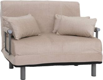 Hhg Schlafsessel HHG 690, Klappsessel Schlafsofa G&auml;stebett, Liegefl&auml;che 190x100cm, Stoff Chenille (370g/m&sup2;) creme
