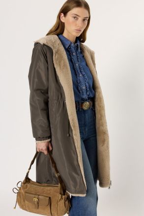 Gerard Darel Parka en fausse fourrure r&eacute;versible - MAYLINE - Vert Kaki