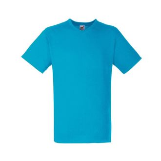 Fruit Of The Loom Herren T-Shirt Valueweight V-Neck T 61-066-0, Farbe:azurblau, Gr&ouml;&szlig;e:2XL