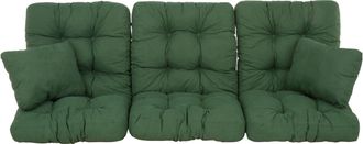 Patio Hollywoodschaukel Auflage 3 teilig Celebes für Sitzfläche 170 cm mit Seitenkissen Gartenbank Gartenstuhl Polster grün